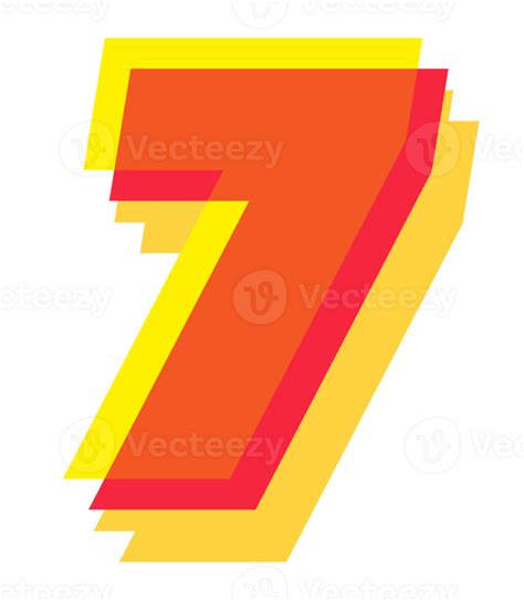 7 7 Número 3d Estilo Vistoso Moderno Tipografía 48234258 Png