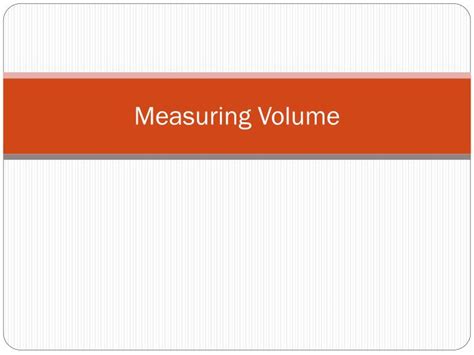 PPT Measuring Volume PowerPoint Presentation Free Download ID