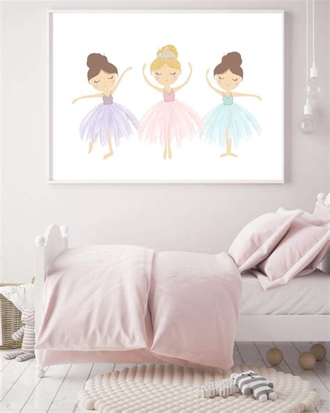 Ballerina Print Nursery Girls Room Wall Decor Ballerina Printable