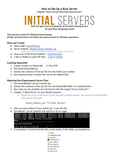 How To Set Up A Rust Server Pdf Command Line Interface Zip File Format
