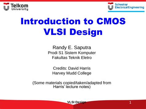 PDF Introduction To CMOS VLSI Design Telkom UniversityVLSI Design CMOS Fabrication CMOS