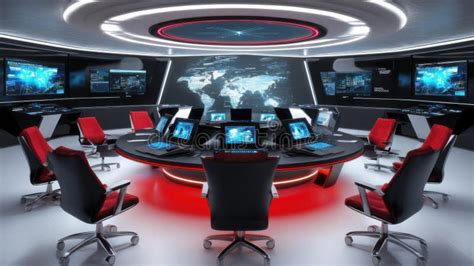 Global Monitoring Command Center Stock Illustration Illustration Of Technology Headquarters