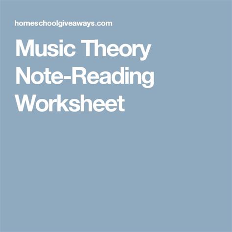 Music Theory Note Reading Worksheet Music Theory Reading Worksheets Piano Teaching