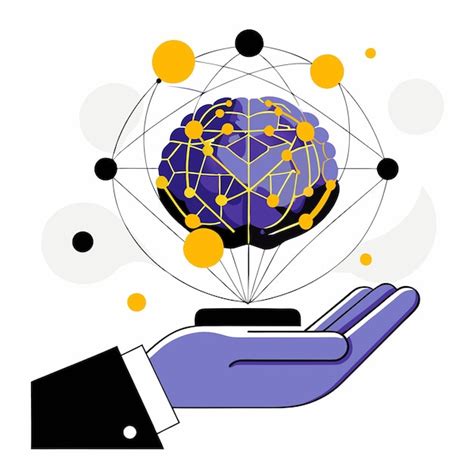 Human Hand Manipulating Levitating Neural Network In Midair Premium