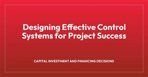 Designing Effective Control Systems For Project Success • Slm Self Learning Material For Mba