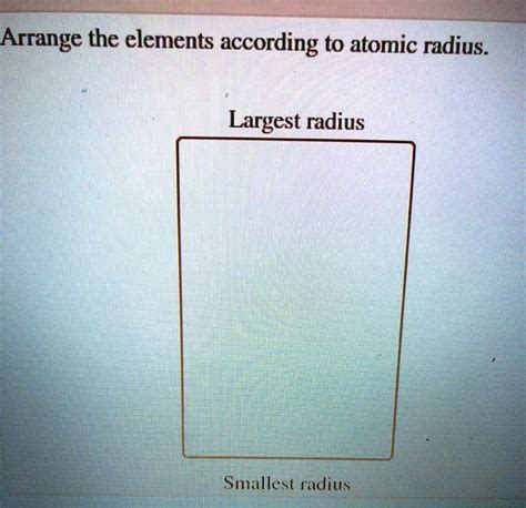 solved arrange the elements according to atomic radius largest radius