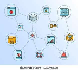 Internet Security Network Security Diagram Blue Stock Vector Royalty Free