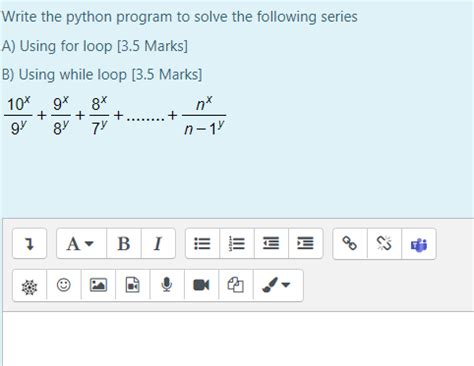 Solved Write The Python Program To Solve The Following Chegg