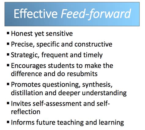 Characteristics Of Effective Feedforward Karen Yager Facilitate It
