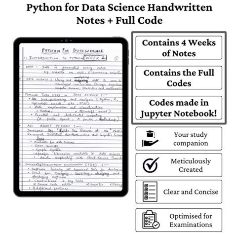 Python For Data Science Handwritten Notes And Codes Notes Le Lo
