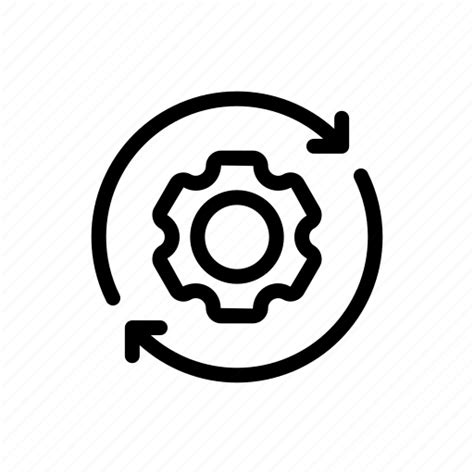 Work In Progress Workflow Strategy Cogwheel Arrows Icon