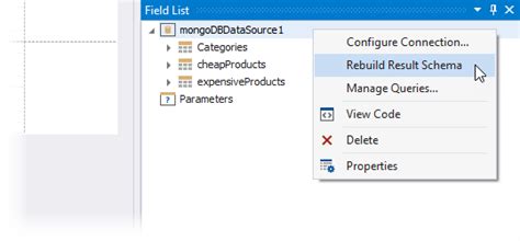 Bind A Report To A Mongodb Instance Net Reporting Tools Devexpress Documentation