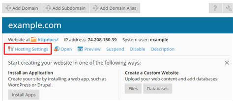 Add Virtual Hosts On A Plesk Server IONOS