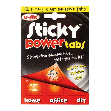 u fix sticky power tabs 12 x strong adhesive tabs 25mm x 25mm use i allthingssticky
