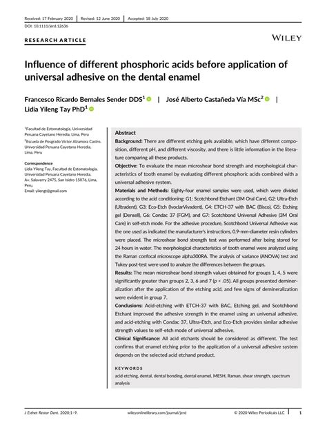 Pdf Influence Of Different Phosphoric Acids Before Application Of