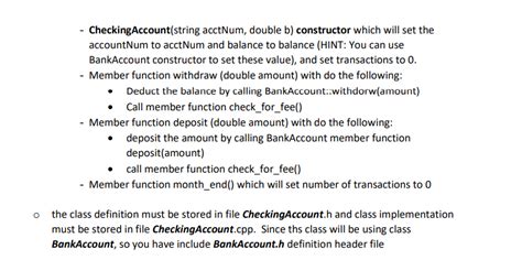 solved 1 define a class bankaccount which contains the