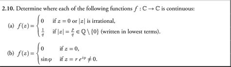 solved 2 10 determine where each of the following functions