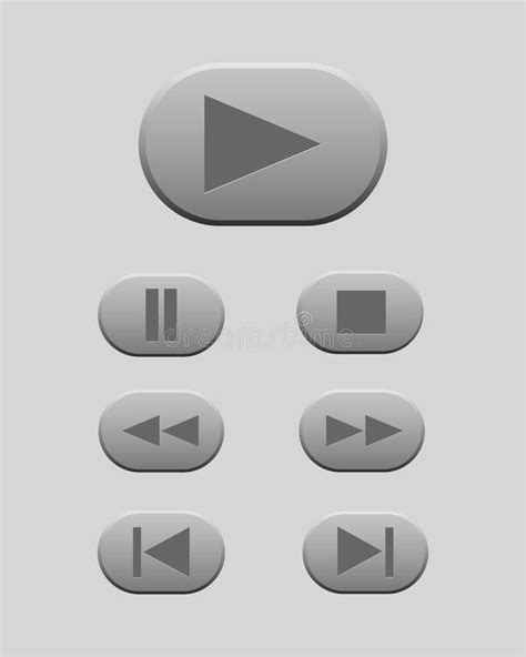 Media Player Buttons Collection Stock Vector Illustration Of Player