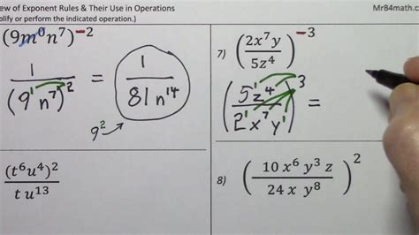 Review Of Exponent Rules And Their Use In Operations