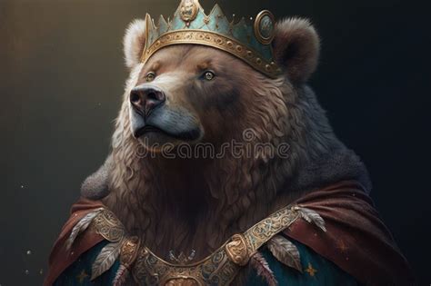 The Crowned Bear Brown Bear With A Crown Worn Proudly On Its Head Stock