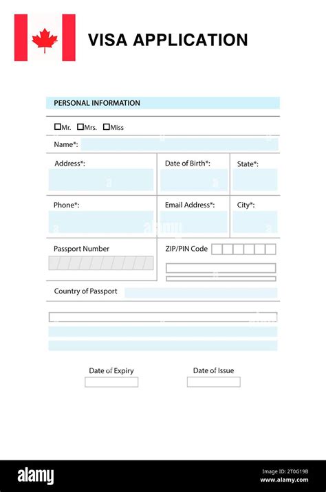 Blank Printable Passport Application