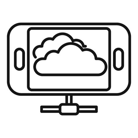Premium Vector Smartphone Connecting To Cloud Computing Service Icon