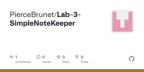 GitHub PierceBrunet Lab SimpleNoteKeeper