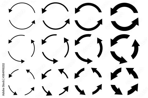 Circular Arrows Circular Motion Icon Recycling Symbol Refresh And Reload Template Vector