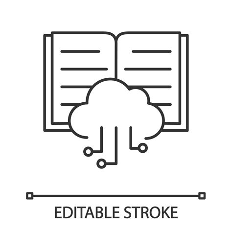 Big Data Linear Icon Thin Line Illustration Cloud Computing Machine