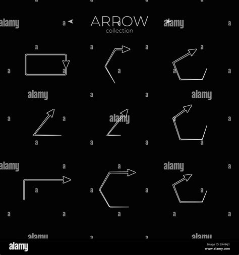 Line Arrow Icon Set Linear Arrow Icons Set Thin Line Style For Web Graphics Vector