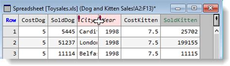 Resizing Column Widths Genstat V21
