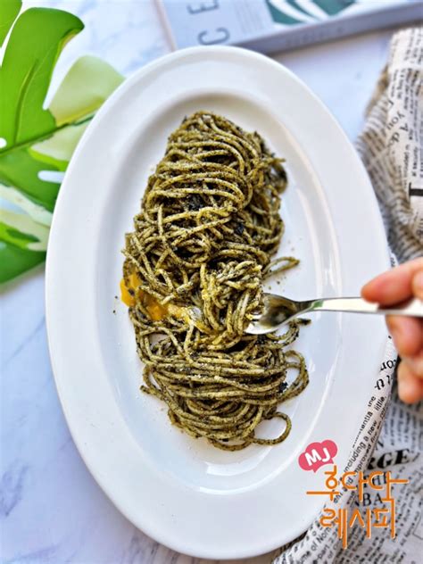 텐트밖은유럽 한가인 감태소스 만들기 감태파스타 레시피 감태요리 네이버 블로그