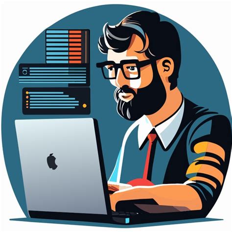 Ilustración Vectorial Del Maestro De Lenguaje De Programación Vector Premium