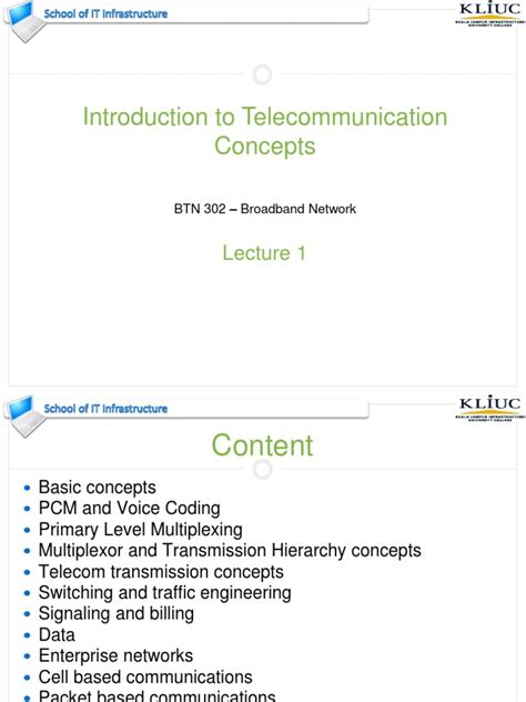 Telecommunication Concepts Overview Pdf Multiplexing Public