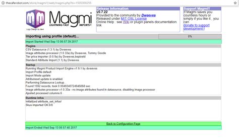 Magento Magmi Ends With Zero Percent Import Progress And Without Any