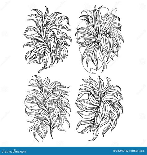 Boho Style Leaf Cluster Coloring Book Vector Design Stock Illustration Illustration Of Flowing