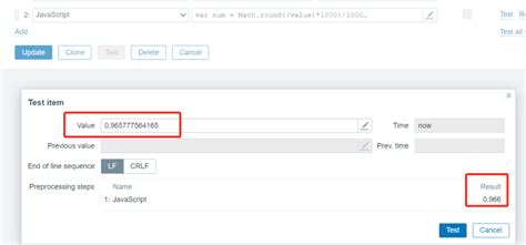 Zabbix Javascript预处理 保留小数点取整