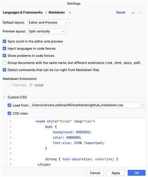 markdown webstorm documentation