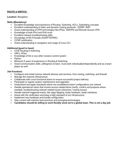 Network Engineer Routing And Switching Pdf