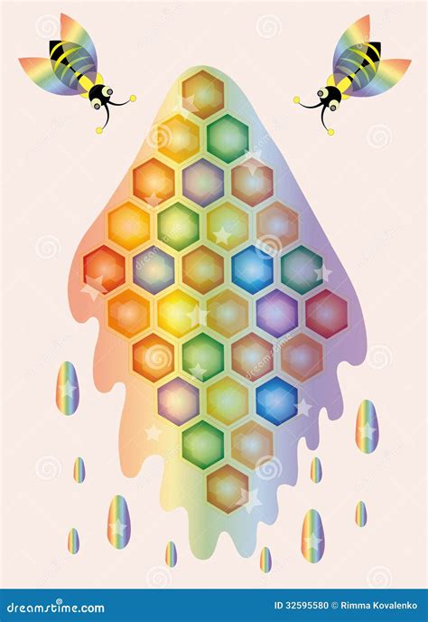 Magic Bees And Honey Stock Vector Illustration Of Honey 32595580
