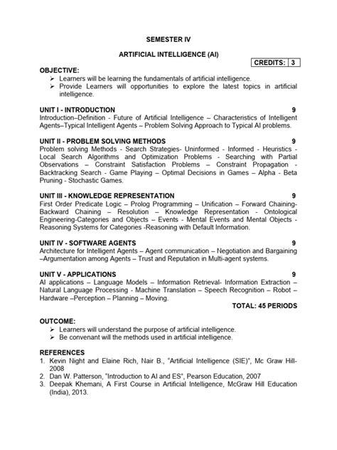 Iv Sem Artificial Intelligence Ai Pdf Artificial Intelligence Intelligence Ai And Semantics