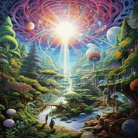 premium ai image the fusion of nature and technology in a psychedelic