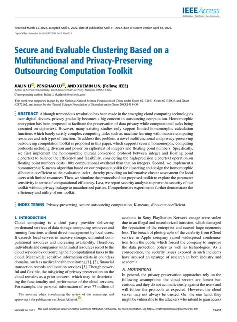 pdf secure and evaluable clustering based on a multifunctional and