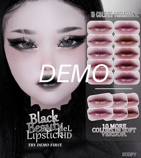Second Life Marketplace Boopy Black Beauty Lipstick Demo