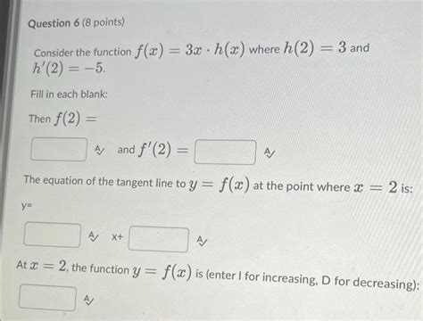 Solved Question 6 8 Points Consider The Function
