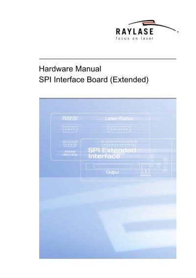 Hardware Manual SPI Interface Board Extended RAYLASE