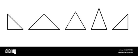 Set Of Triangles Of Different Shapes Isolated On White Background Math Science Education