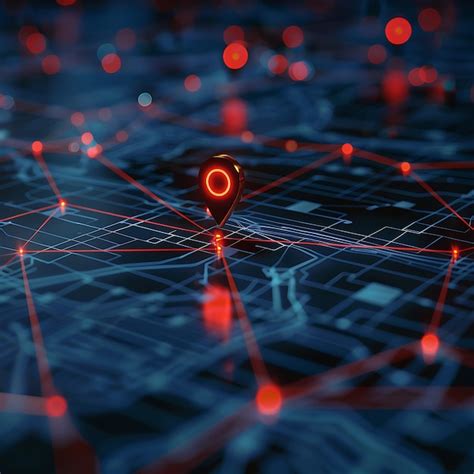 Digital Map With Red Location Pin Highlighting Geolocation Technology Premium Ai Generated Image