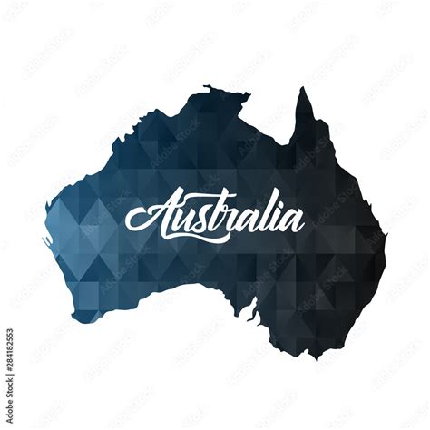 Map Of Australia Geometric Polygon Map Vector Stock Vector Adobe Stock