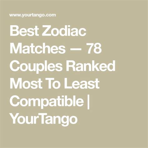 Best Zodiac Couples Ranked From Most To Least Compatible Best Zodiac